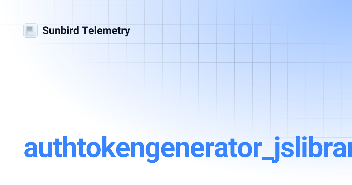authtokengenerator_jslibrary | Sunbird Telemetry